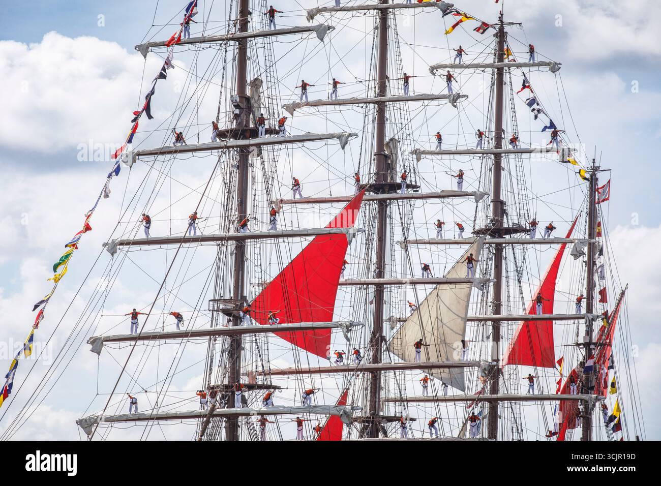 sail-in parade of the Sail Amsterdam, August 20, 2025, the BAP Unión ...