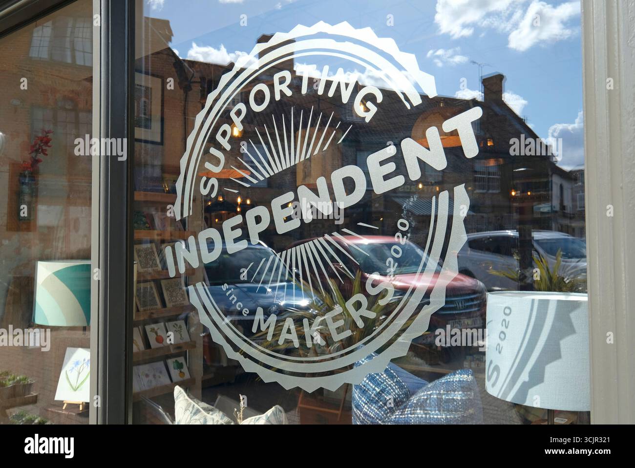 supporting independent makers logo in shop window, holt, north norfolk ...