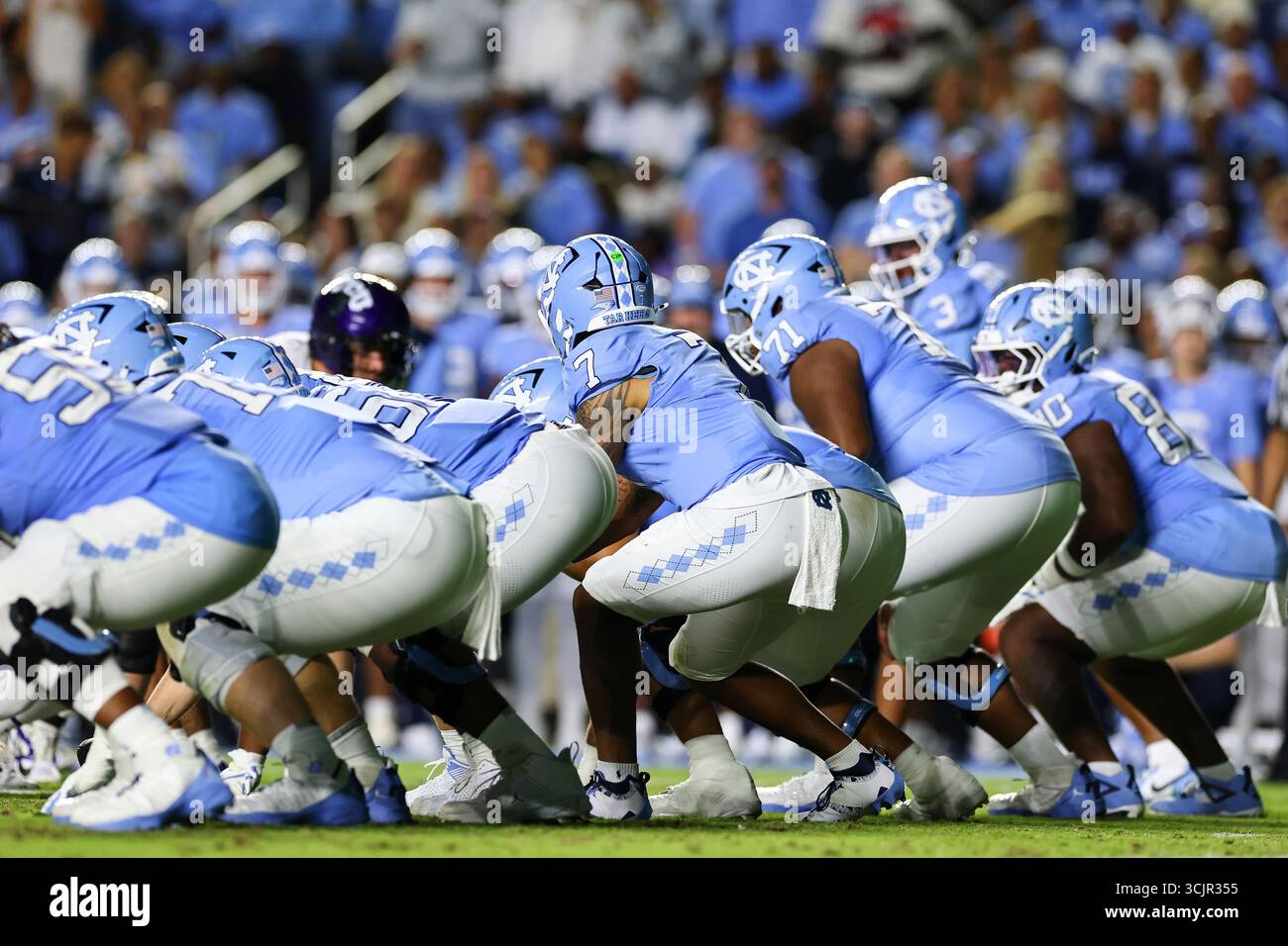 North Carolina quarterback Gio Lopez (7) prepares for the snap under ...