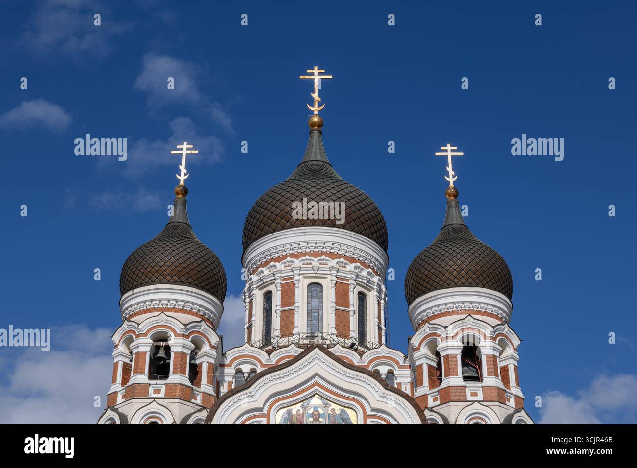 Domes of the Alexander Nevsky Cathedral in city of Tallinn, Estonia ...
