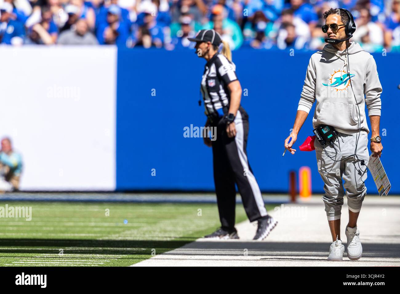September 07, 2025: Miami Dolphins head coach Mike McDaniel on the sidelines during NFL game ...
