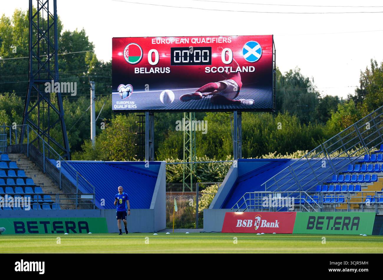 A general view of the scoreboard ahead of the FIFA World Cup European ...