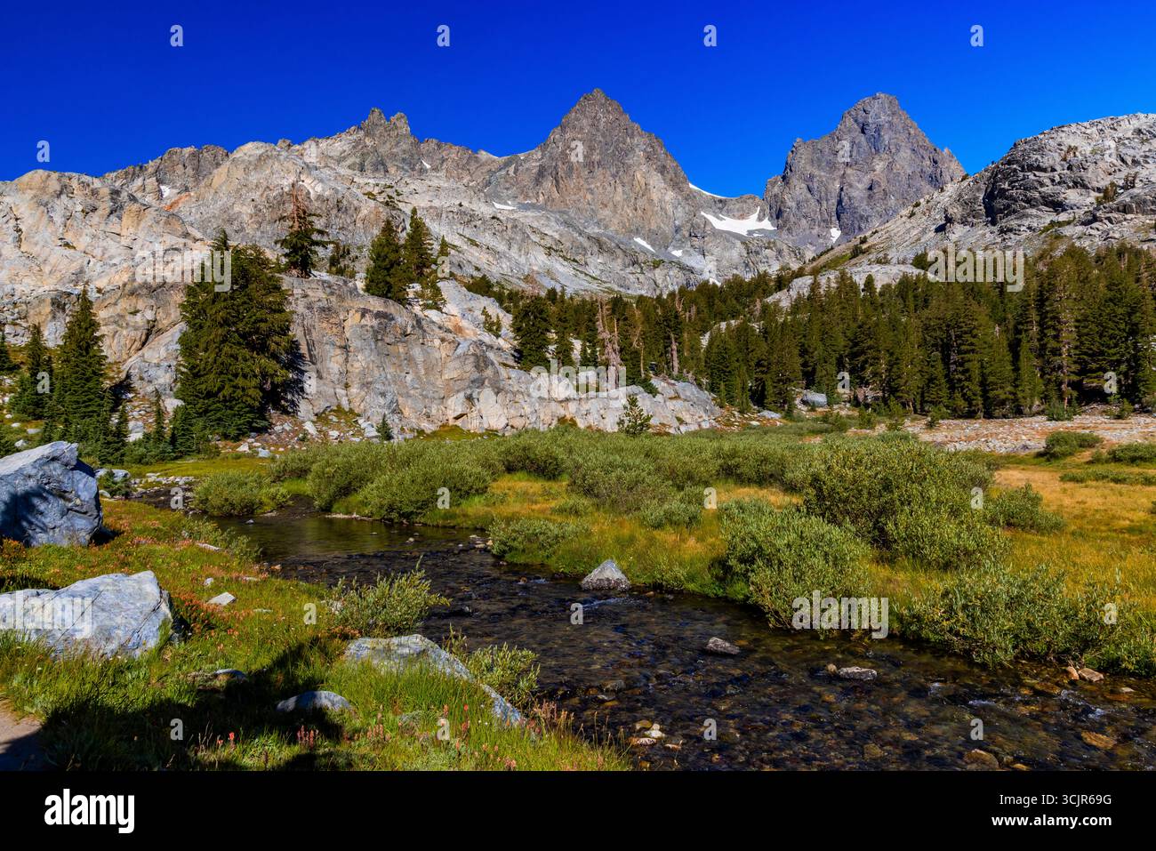 Shadow Creek with Mount Ritter and Banner Peak towering above, Ansel ...