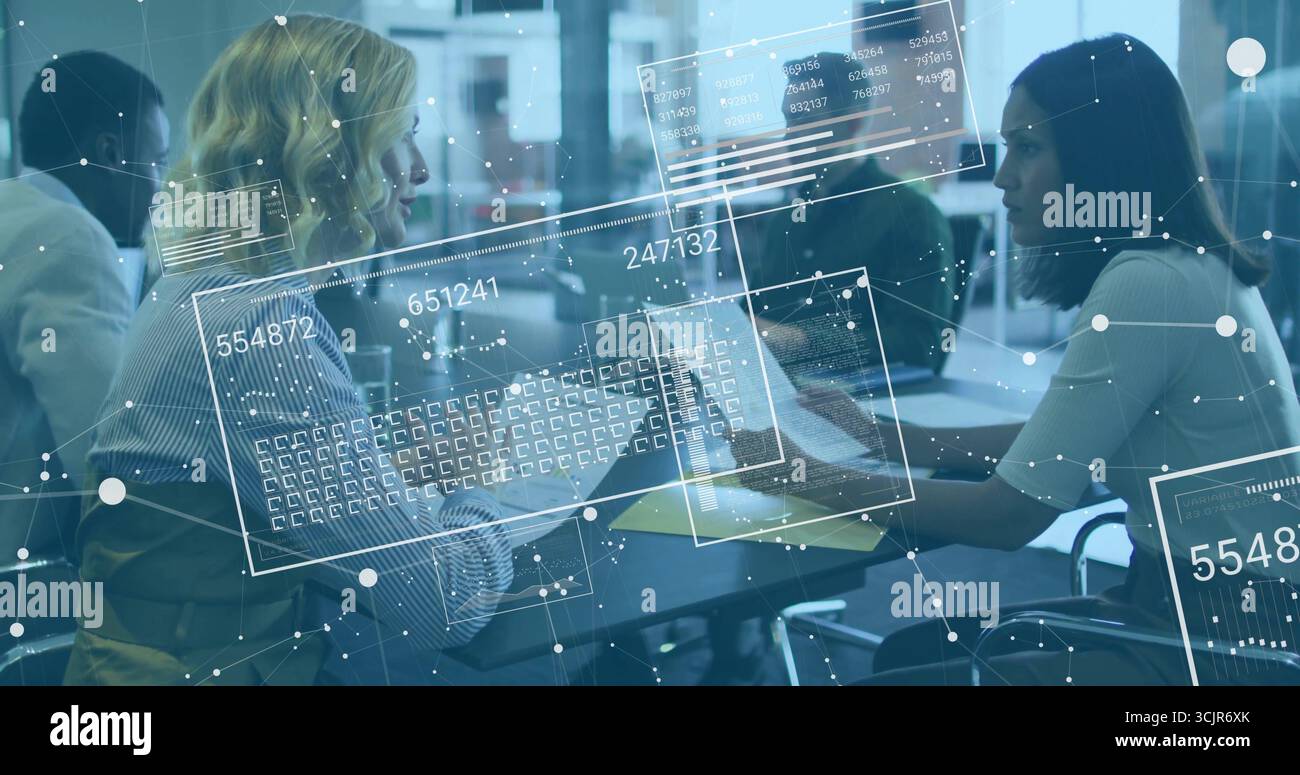 Collaborating women discussing data hi-res stock photography and images ...