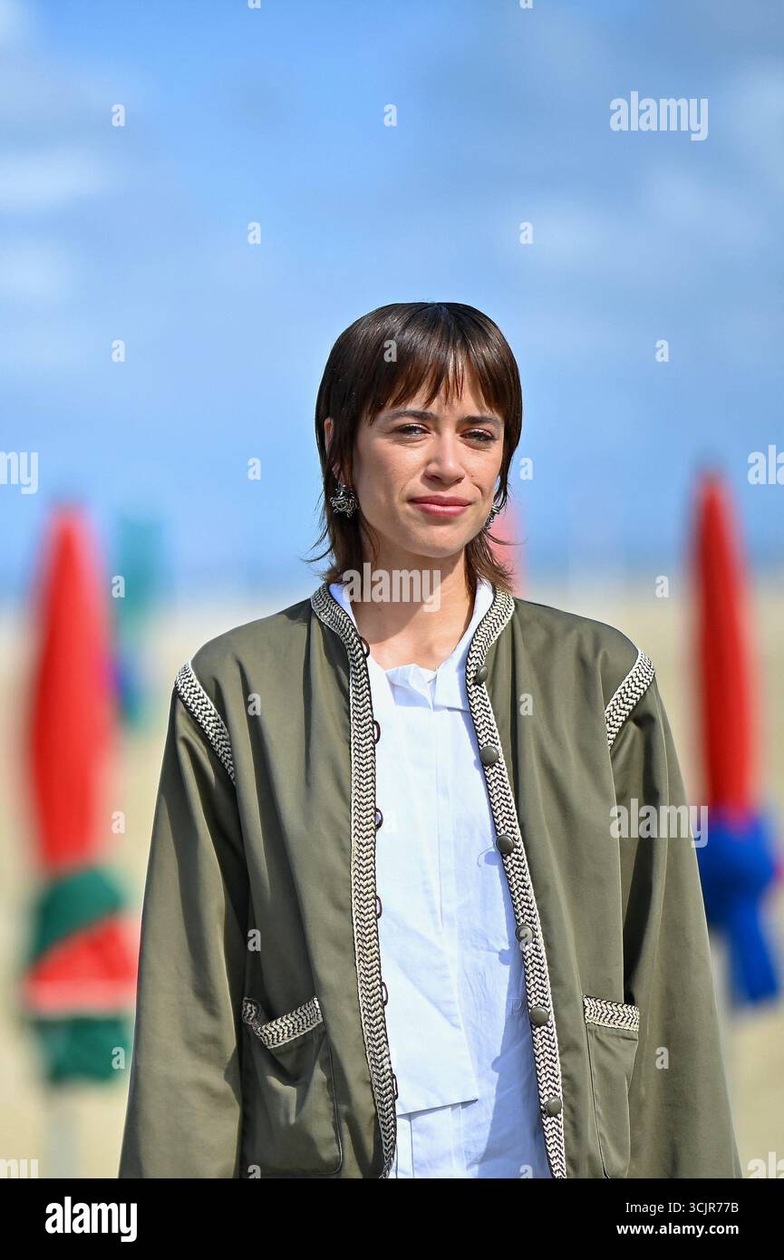 Jury member Emilie Tronche posing at the beach photocall as part of the ...