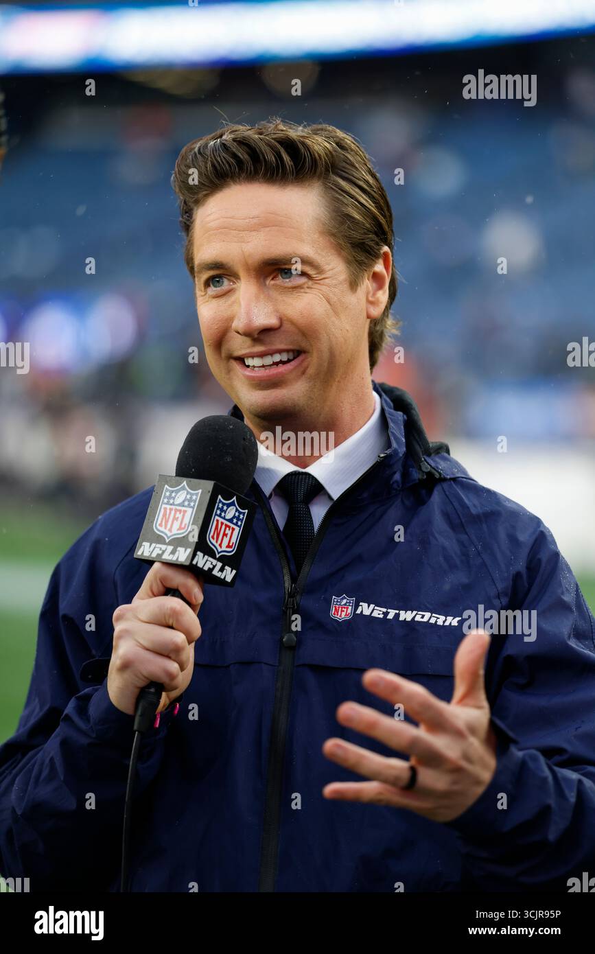 NFL Network's Tom Pelissero during an interview following a game between the New England ...
