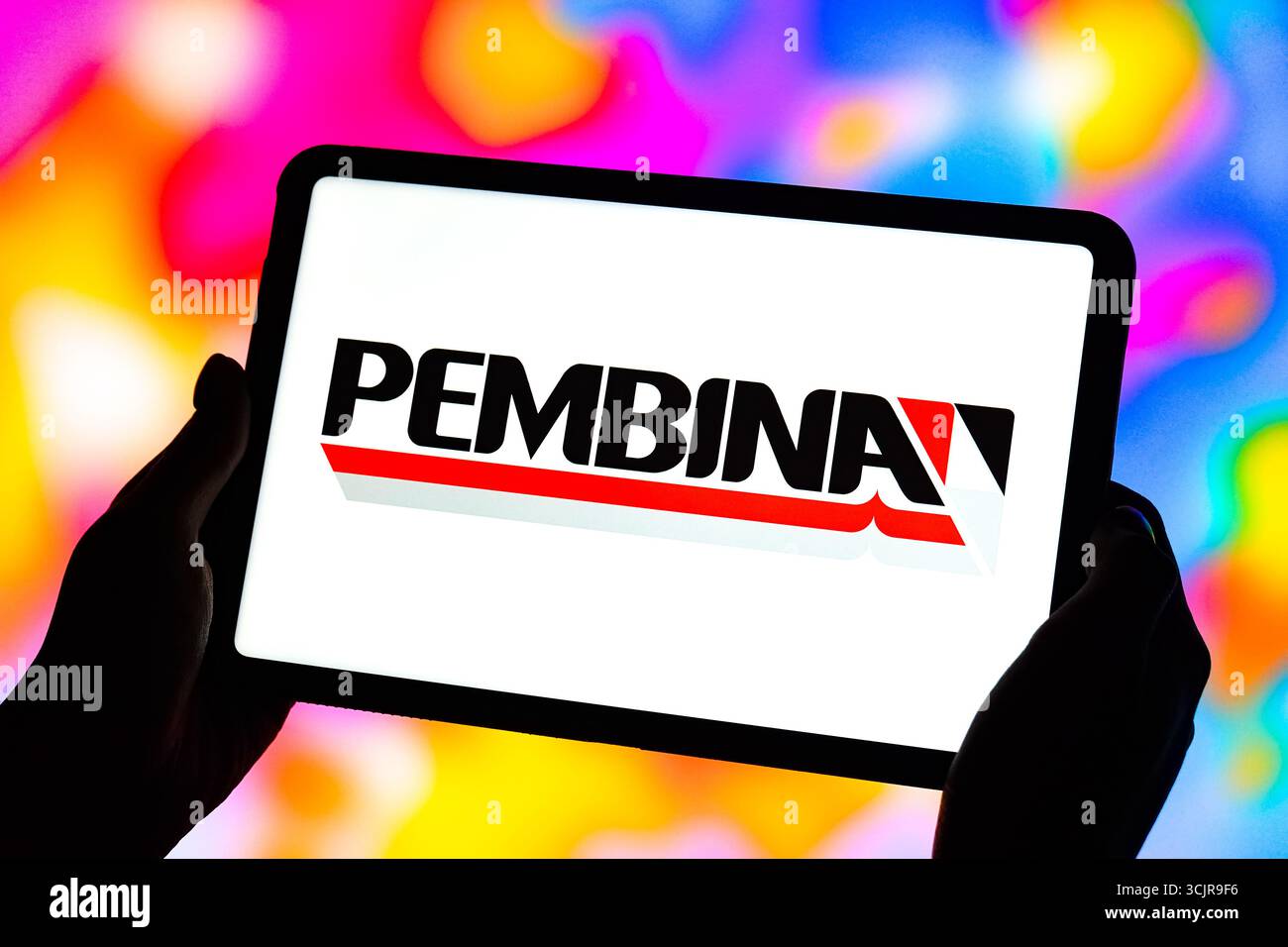 In this photo illustration, the logo of Pembina is seen displayed on ...