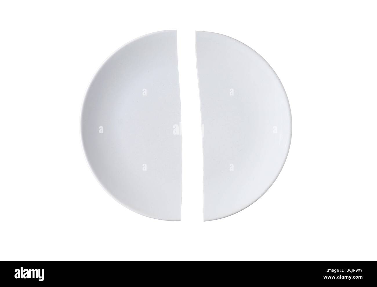 Broken clean white plate Cut Out Stock Images & Pictures - Alamy