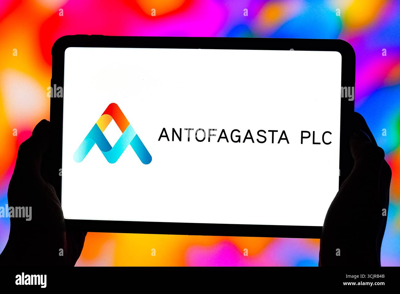 In this photo illustration, the logo of Antofagasta plc is seen ...