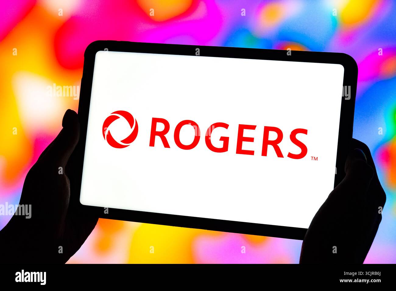 In this photo illustration, the logo of Rogers is seen displayed on the ...