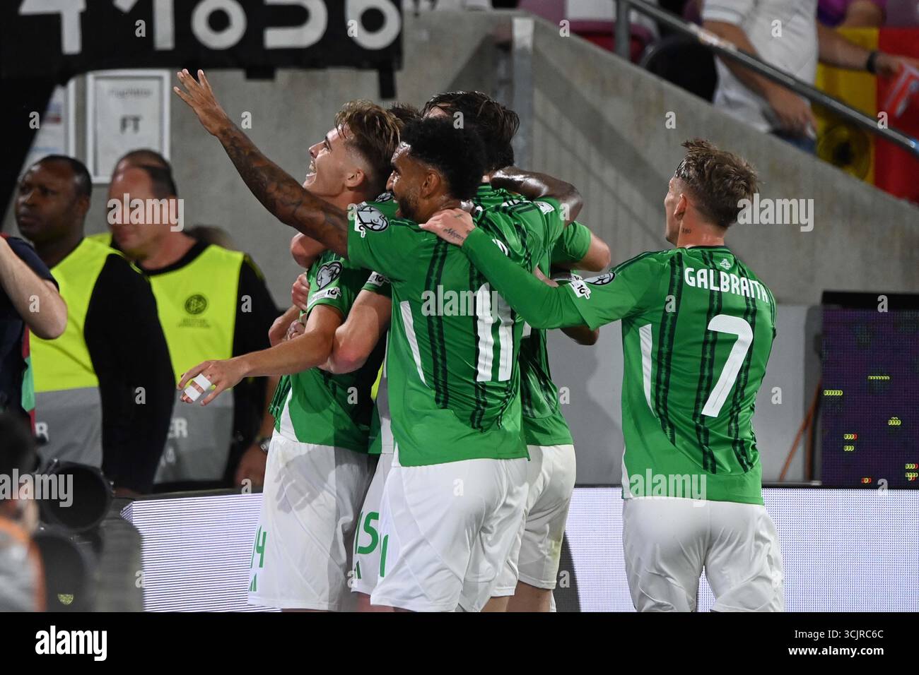 Isaac Price (NIR) celebrates after his goal to make it 1-1, jubilation ...