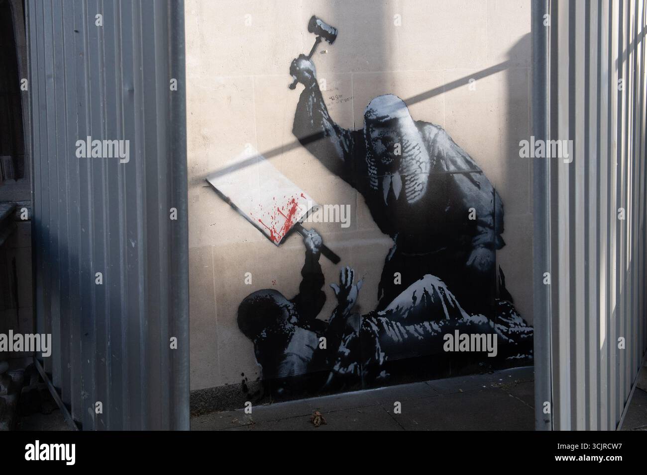 London, UK. 08 Sep 2025. People take photos of Street Artist Banksy's ...