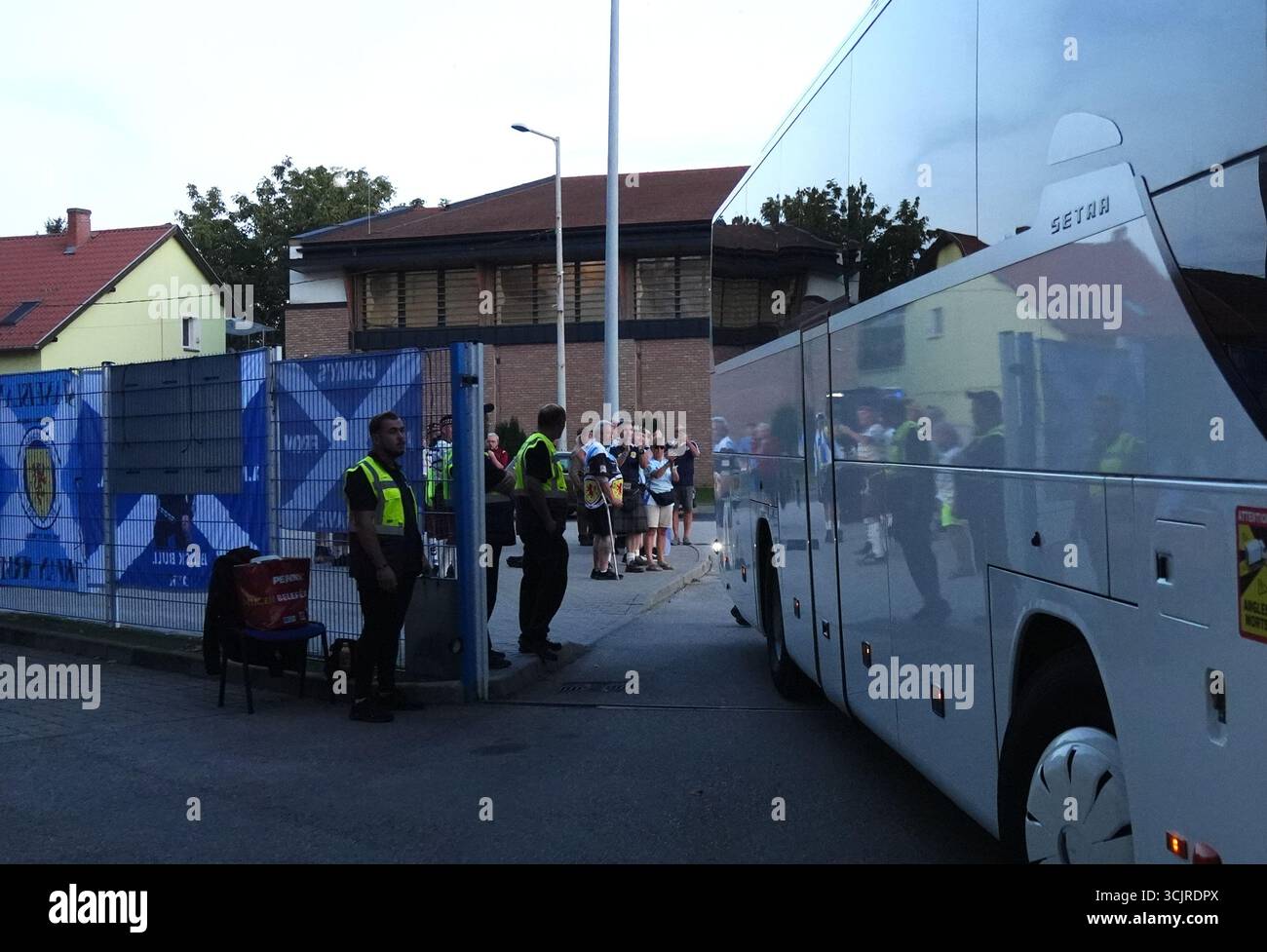 The Scotland team bus arrives ahead of the FIFA World Cup European ...