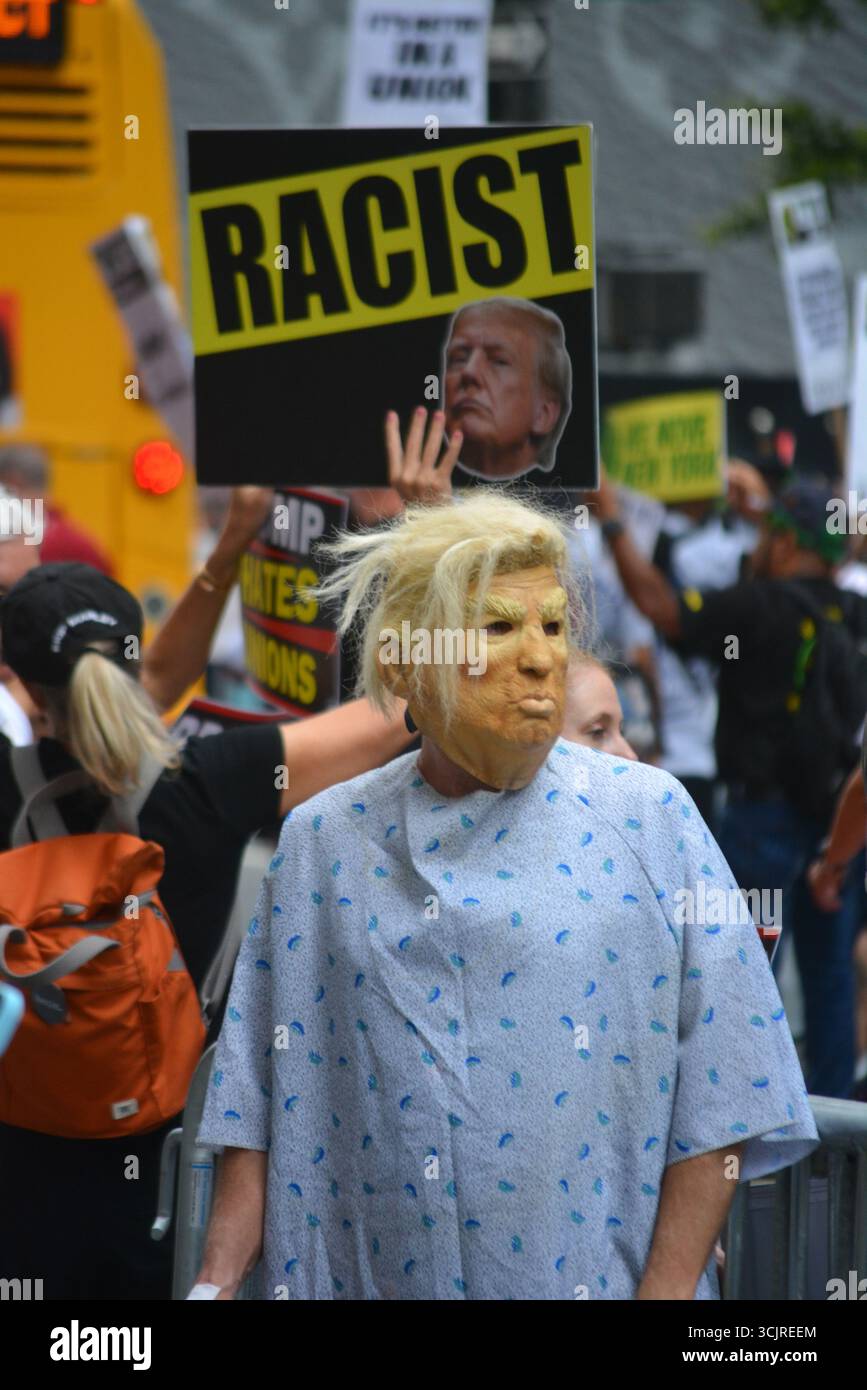 Anti-Trump protest on Fifth Avenue across from Trump Tower during the ...