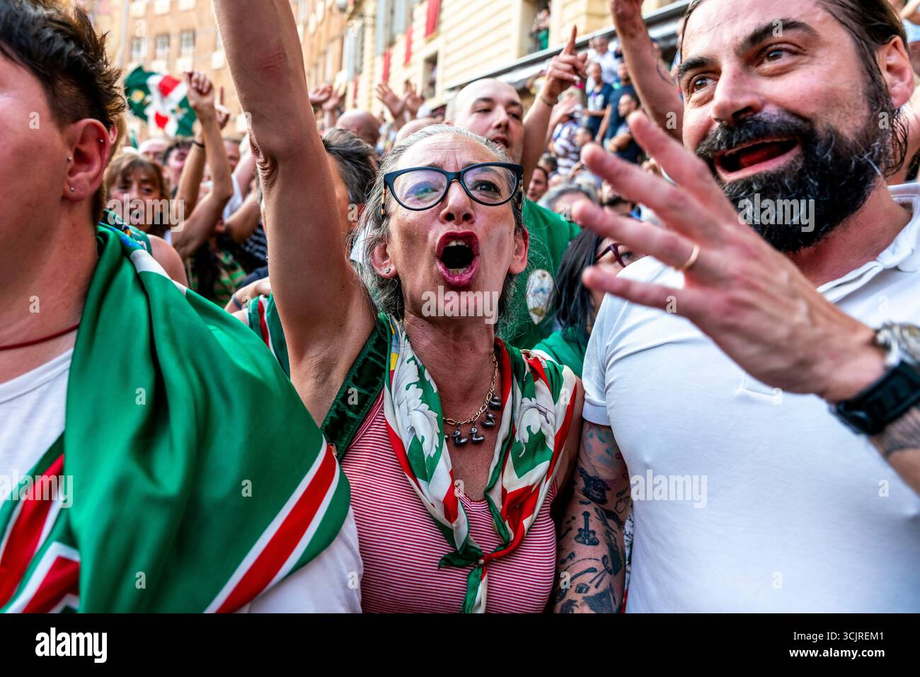 Contrada Members From The Victorious Oca (Goose) Contrada Celebrate In ...