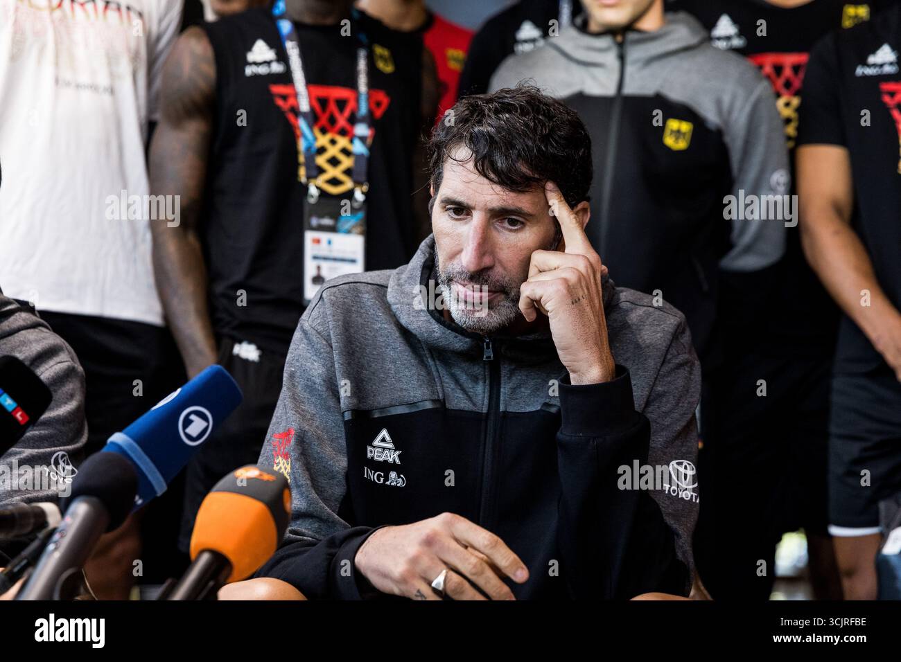 Alex Mumbru (Bundestrainer Deutschland) FIBA EuroBasket 2025: Medienrunde Deutschland, Riga ...