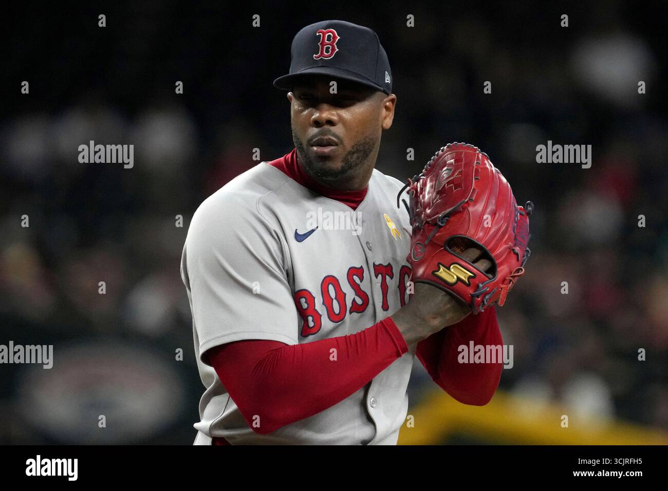 Boston Red Sox pitcher Aroldis Chapman (44) in the first inning of a ...