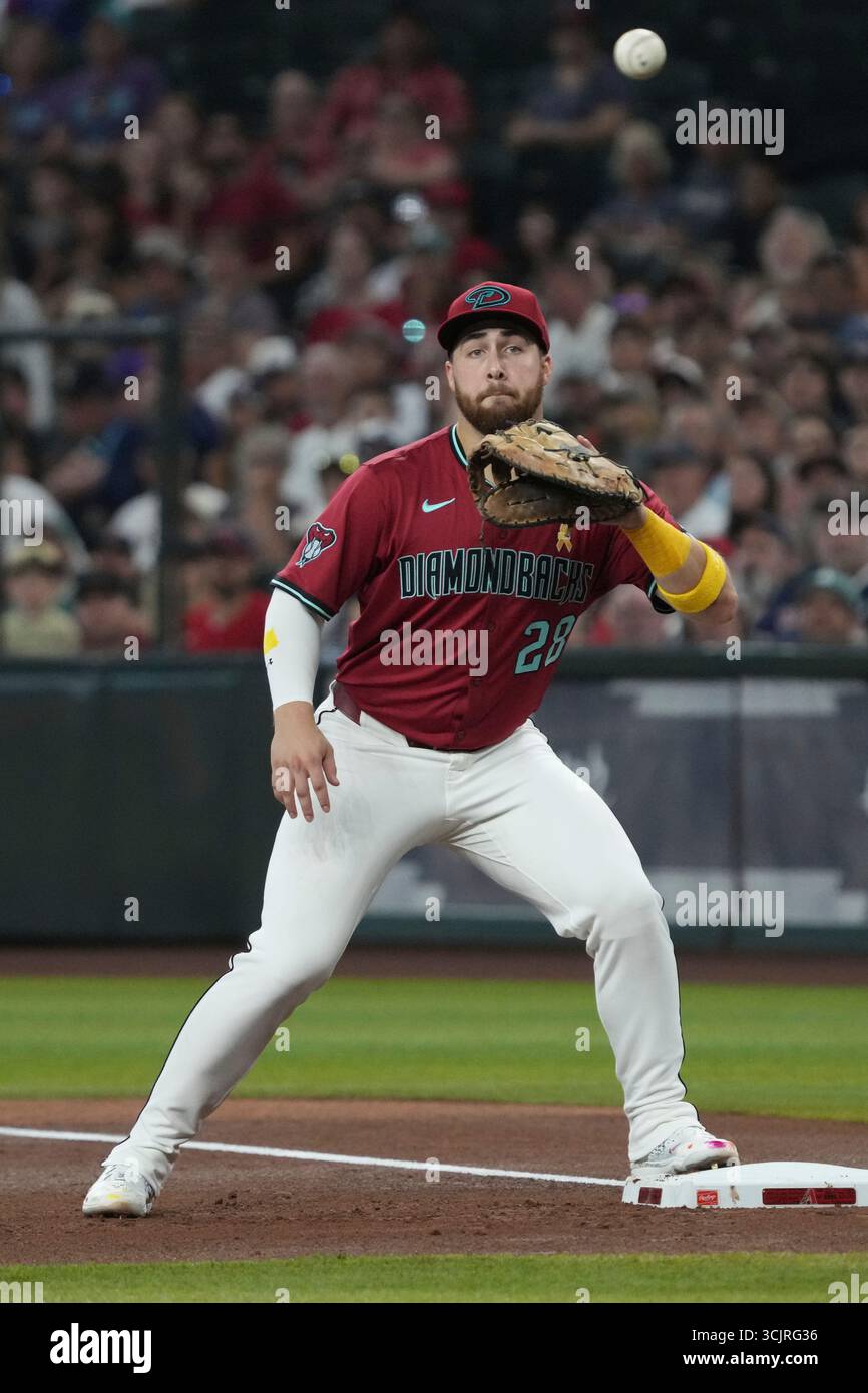 Arizona Diamondbacks first base Tyler Locklear (28) in the first inning ...