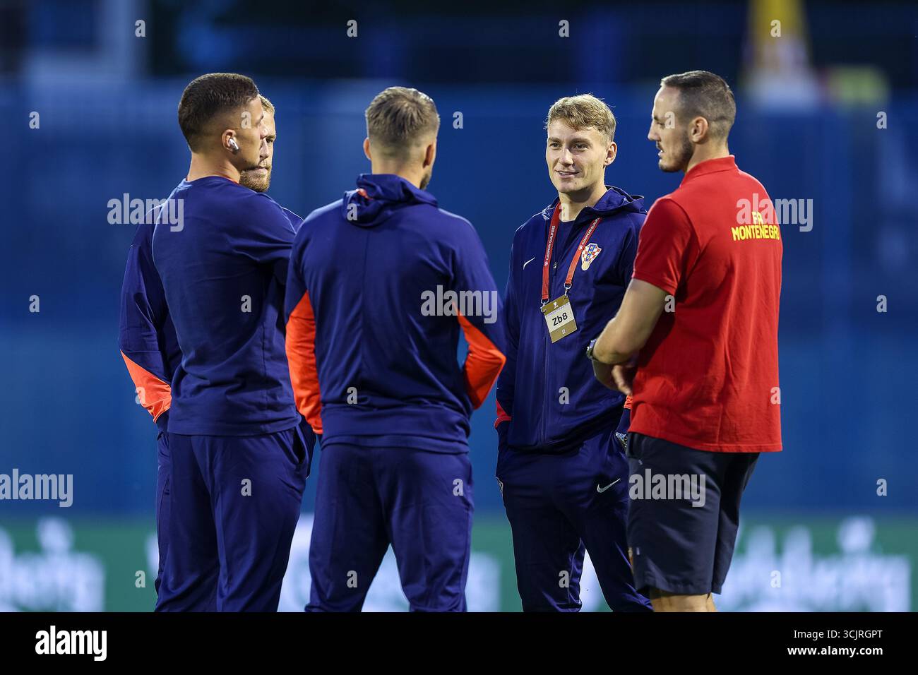 Players of Croatia and Montenegro inspects the pitch prior to the FIFA ...