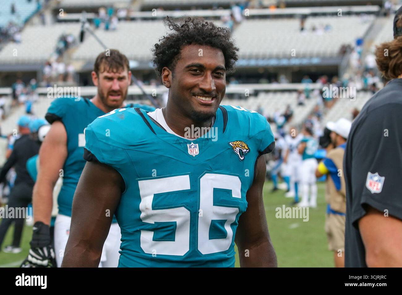 Jacksonville Jaguars linebacker Yasir Abdullah (56) leaves the field ...