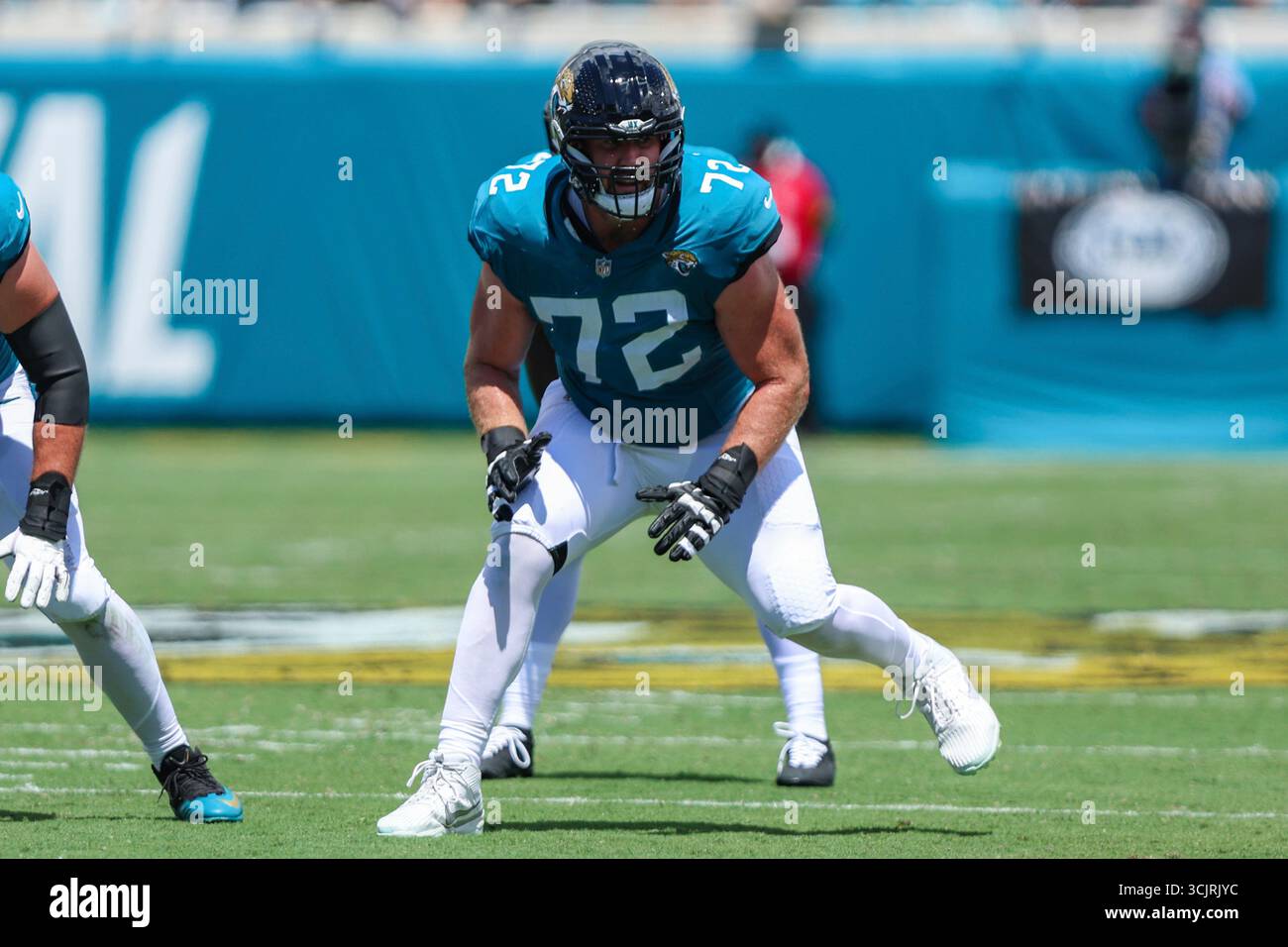 Jacksonville Jaguars offensive tackle Walker Little (72) in action ...