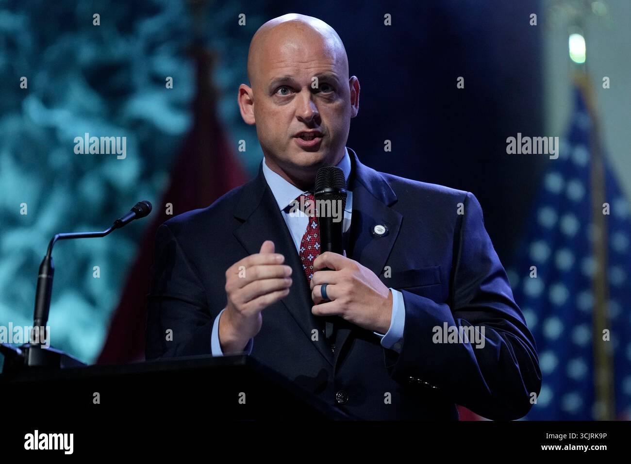 U.S. Seventh Congressional District candidate Lee Reeves speaks during ...