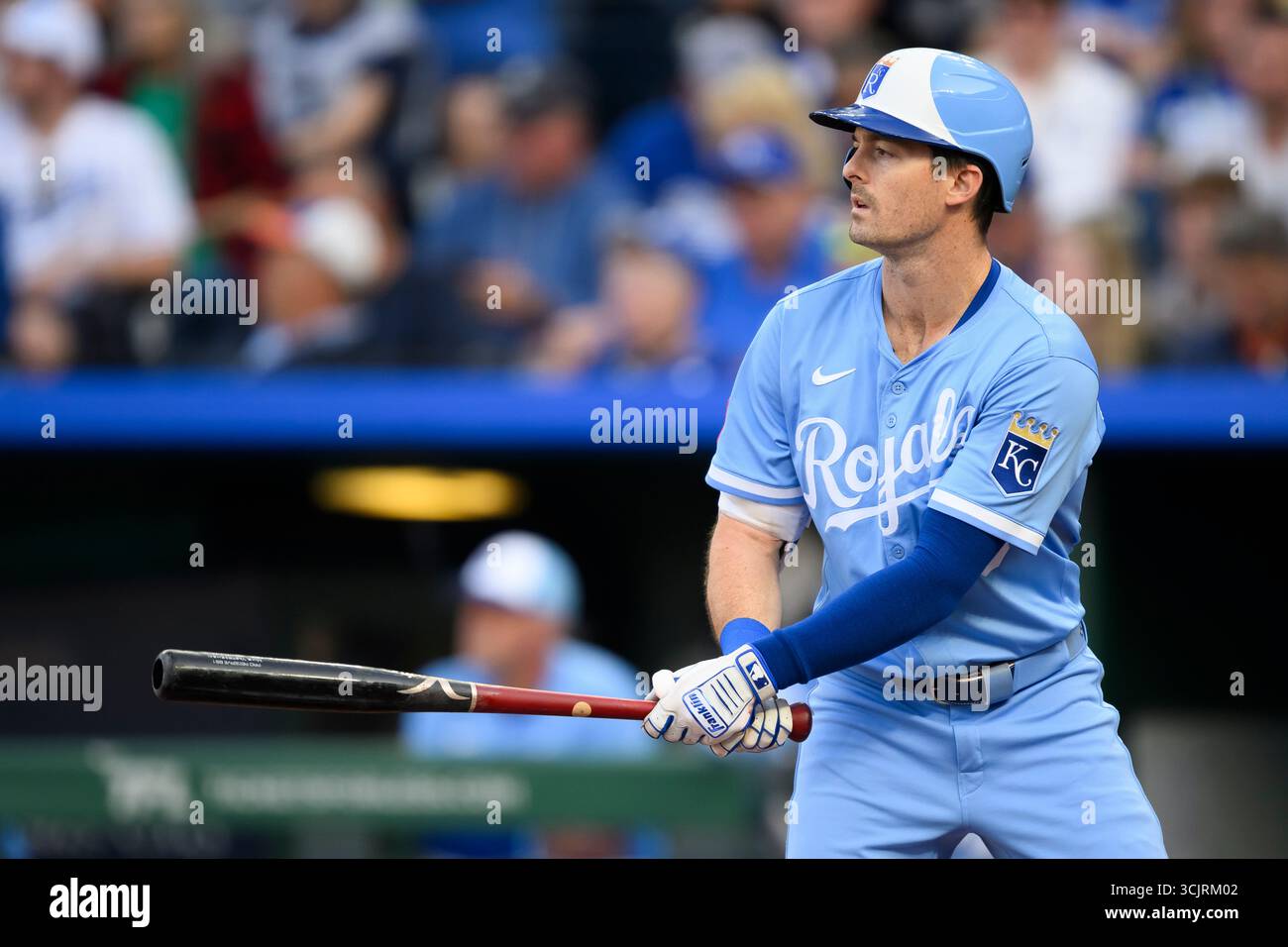 Kansas City Royals left fielder Mike Yastrzemski prepares to bat ...
