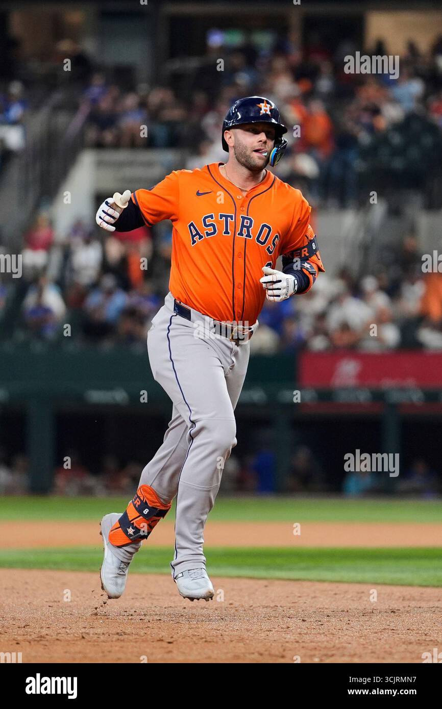 Houston Astros' Christian Walker rounds the bases after hitting a home ...