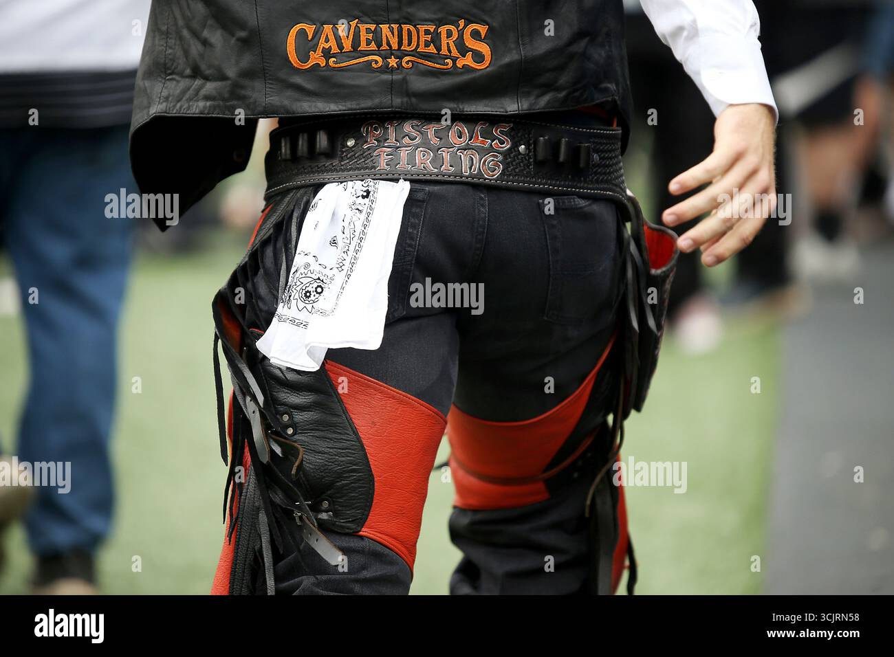 Oklahoma State mascot Pistol Pete wears branded gear during the first ...