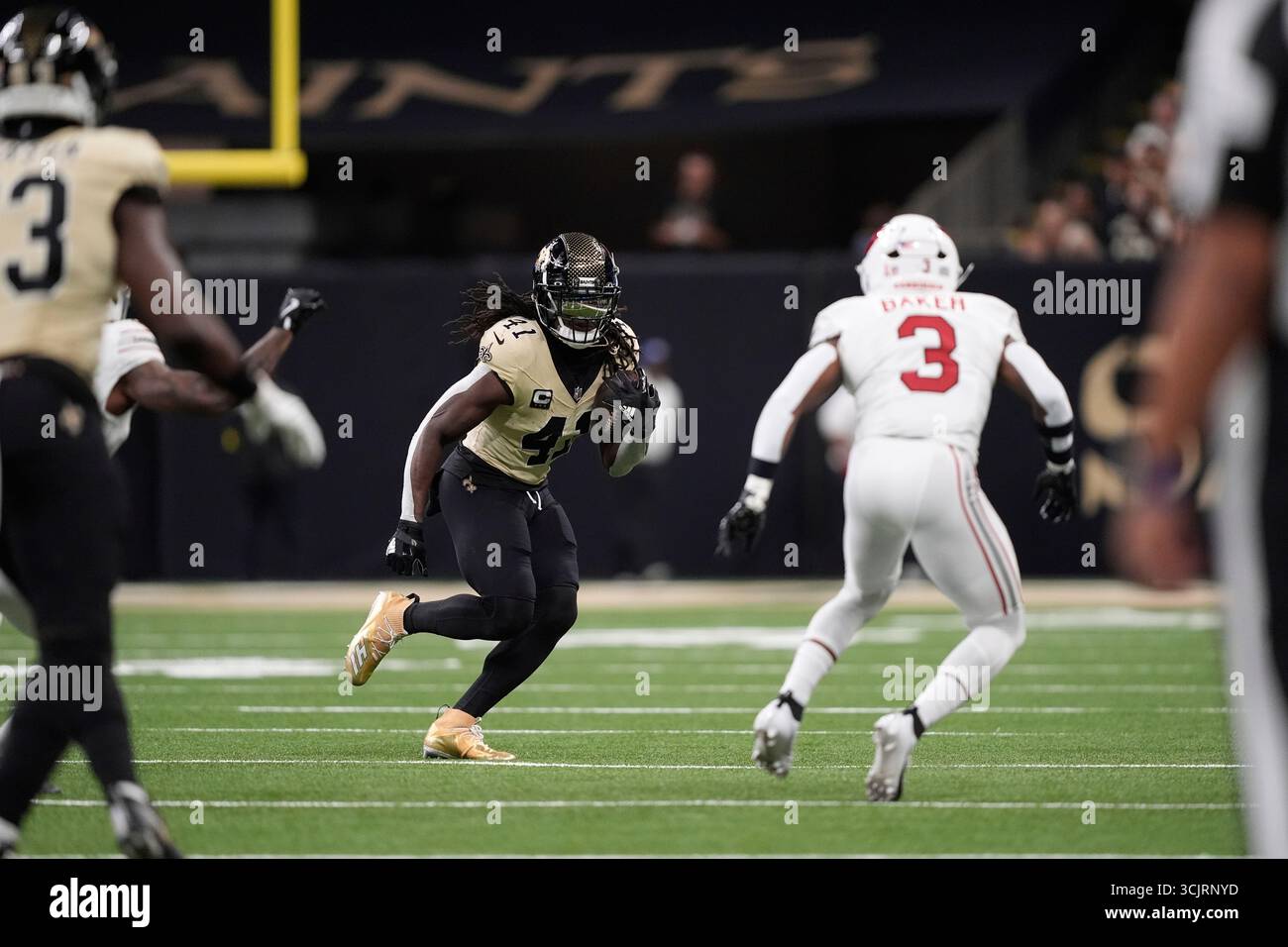 New Orleans Saints running back Alvin Kamara (41) carries in the first ...