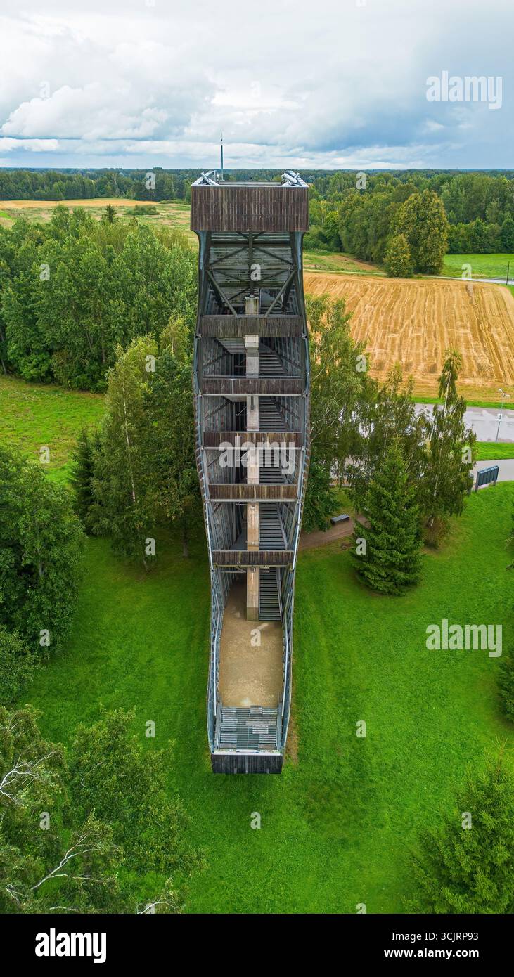 Kirkilai Observation Tower overlooking the Kirkilai karst lake ...