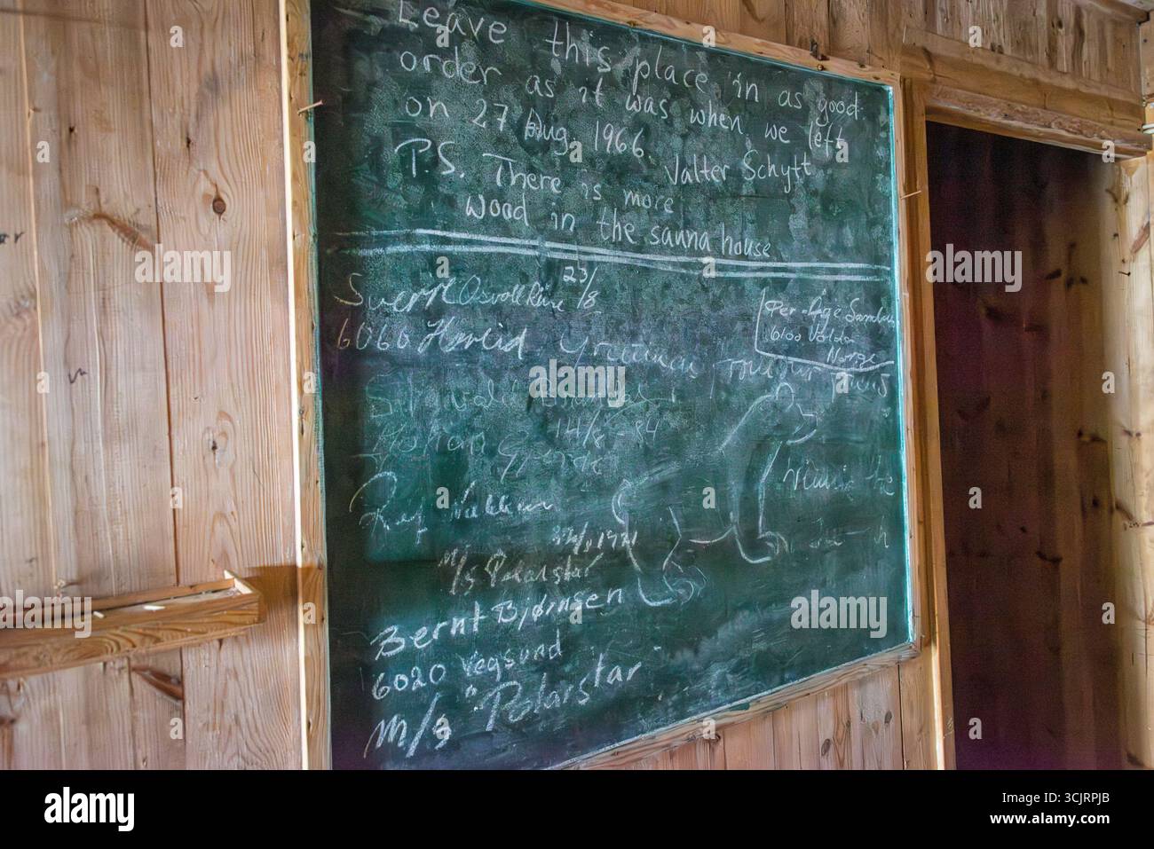 Kinnvika Station Chalkboard Nordaustlandet Svalbard Norway ...
