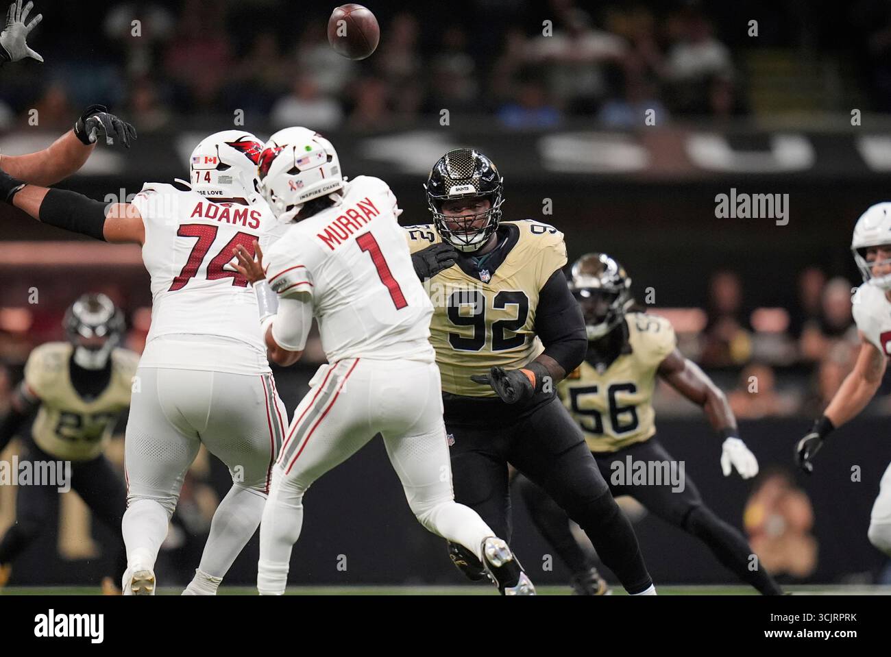New Orleans Saints defensive tackle Davon Godchaux (92) pressures ...
