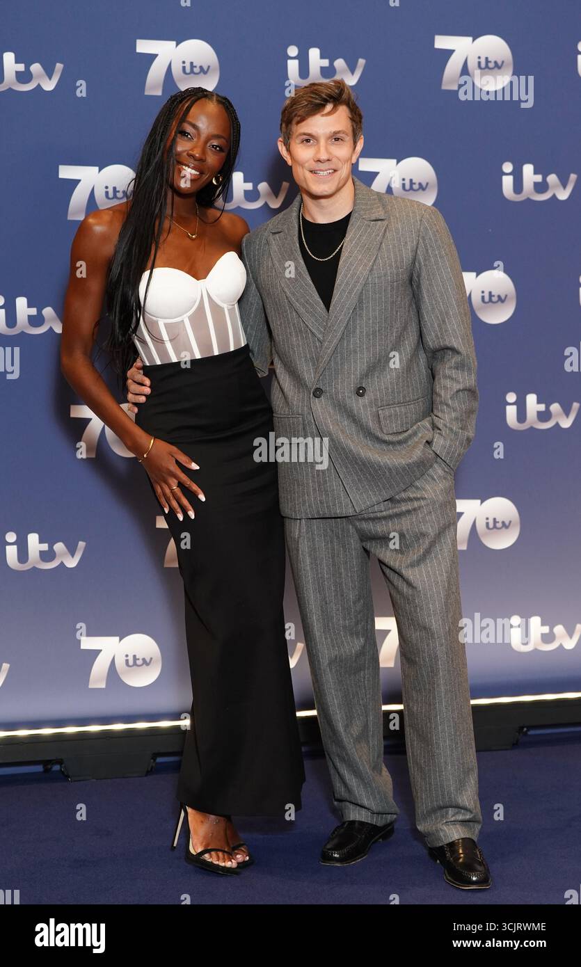AJ Odudu (left) and Will Best attend the ITV 70th celebration event at ...