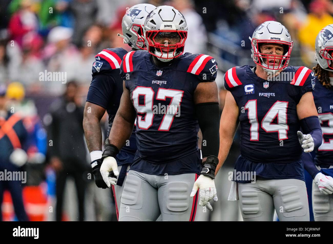 New England Patriots defensive end Milton Williams (97) during an NFL ...