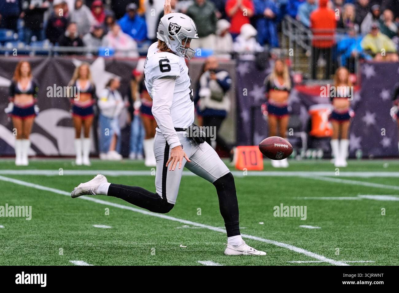 Las Vegas Raiders punter AJ Cole (6) during an NFL football game ...