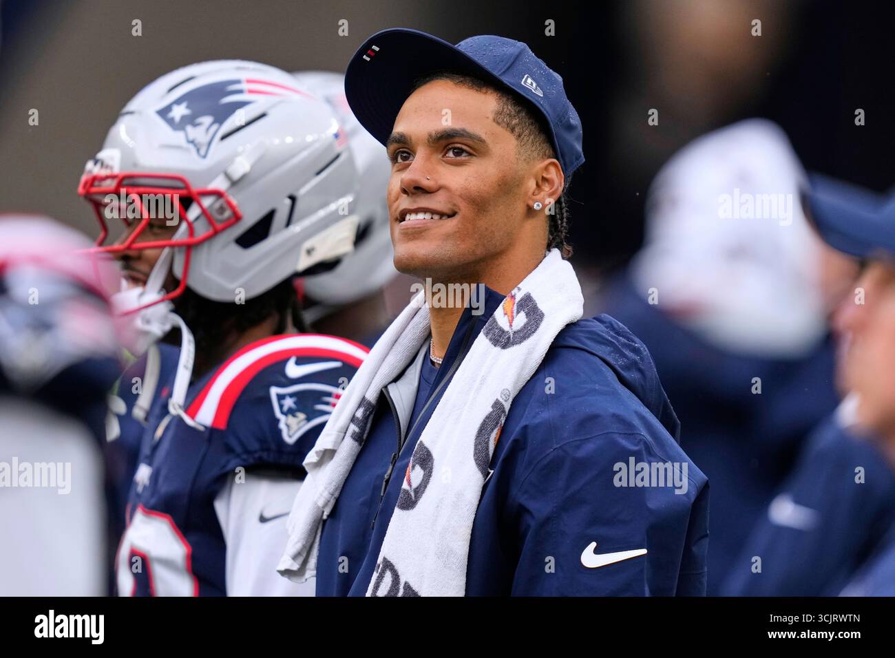 New England Patriots cornerback Christian Gonzalez during an NFL ...