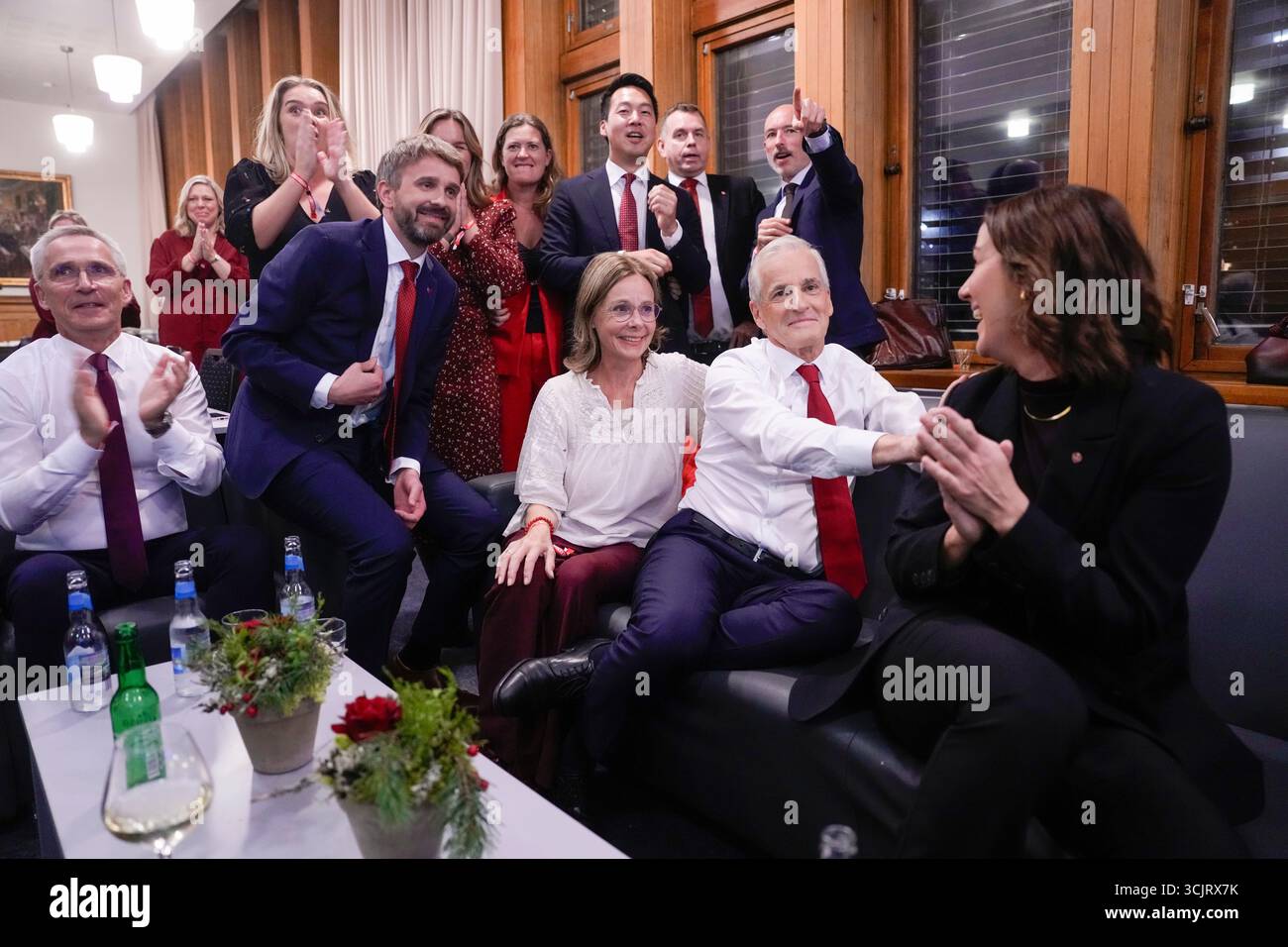 Oslo 20250908. The Labour Party's election vigil at the People's House ...