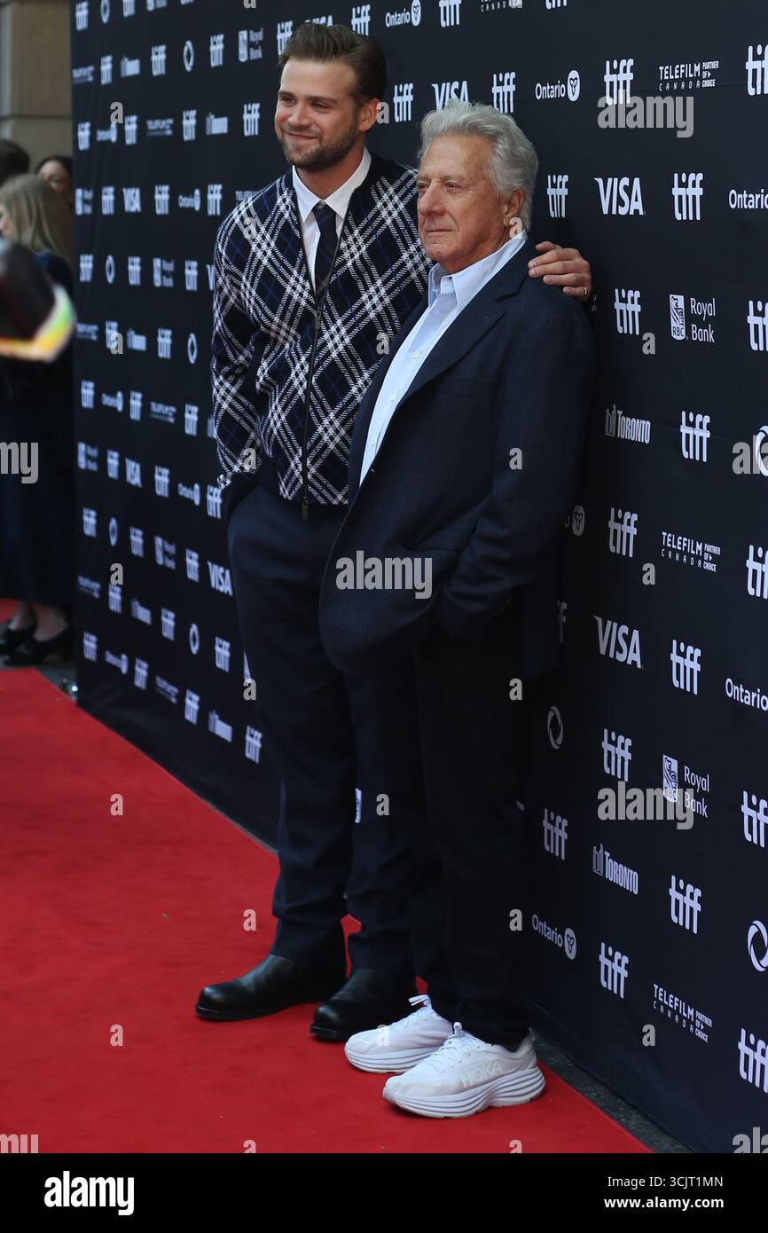 Leo Woodall and Dustin Hoffman attend the premiere of ''Tuner'' during ...