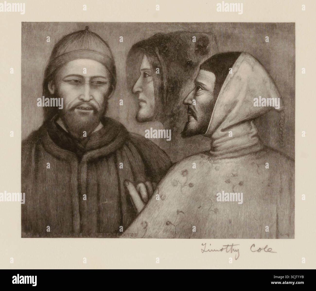 Wood engraving by Timothy Cole from Old Italian Masters, showing three ...