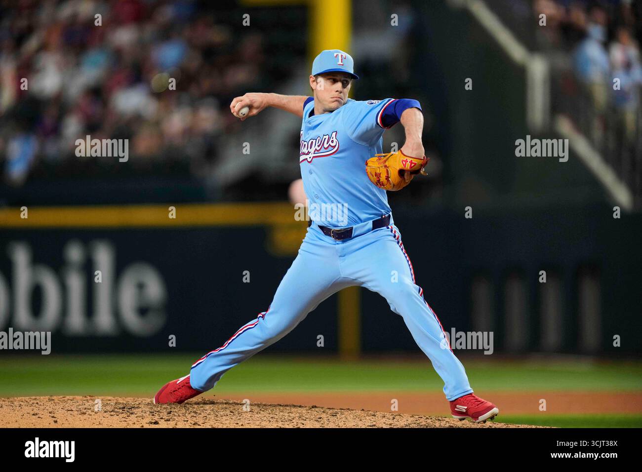 Texas Rangers relief pitcher Phil Maton works against the Philadelphia ...
