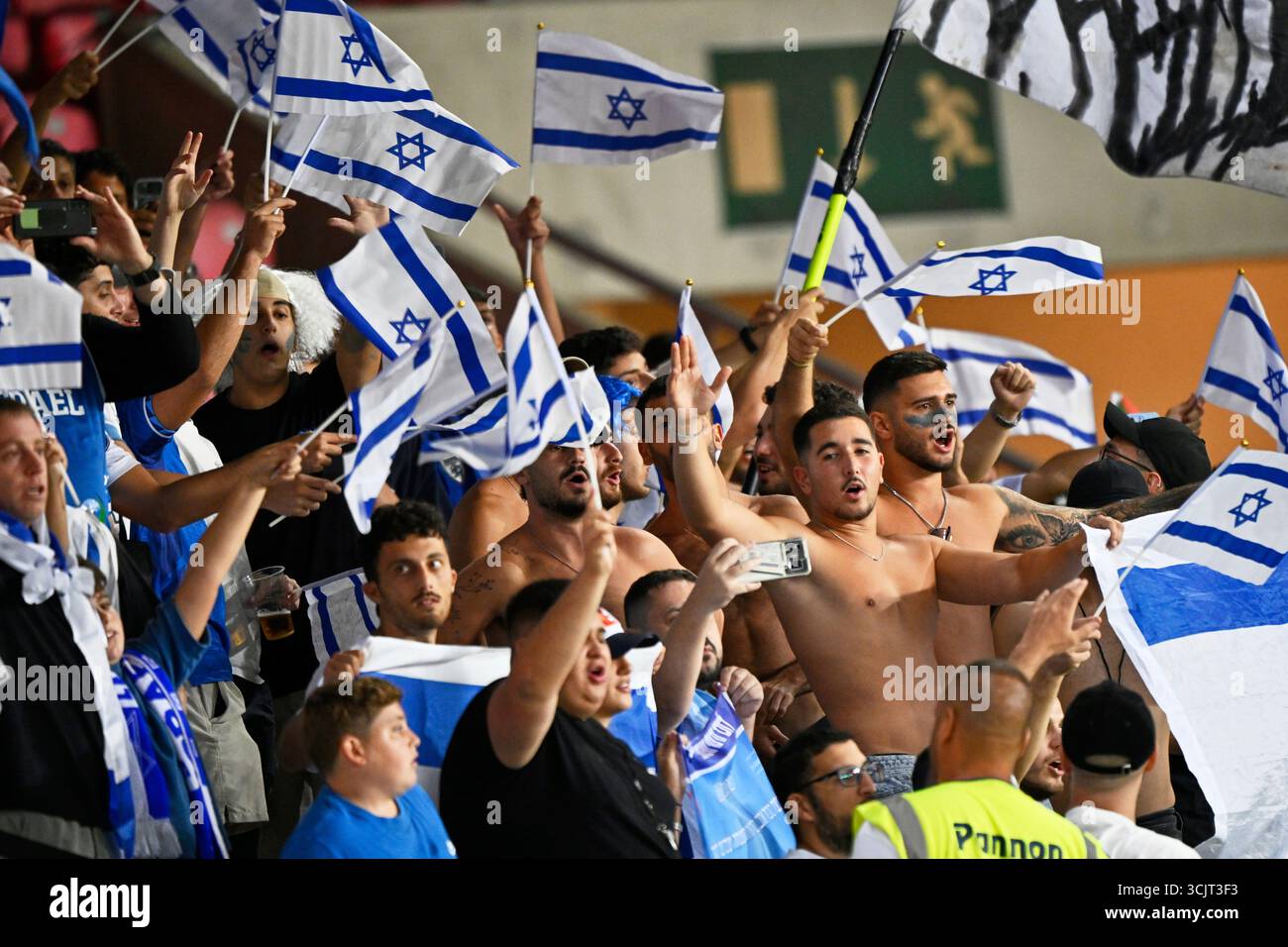 Israel fans cheer their team ahead of a Group I, World Cup qualifier ...