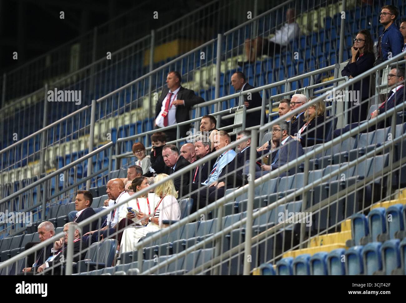 Spectators in the stands during the FIFA World Cup European Qualifying ...