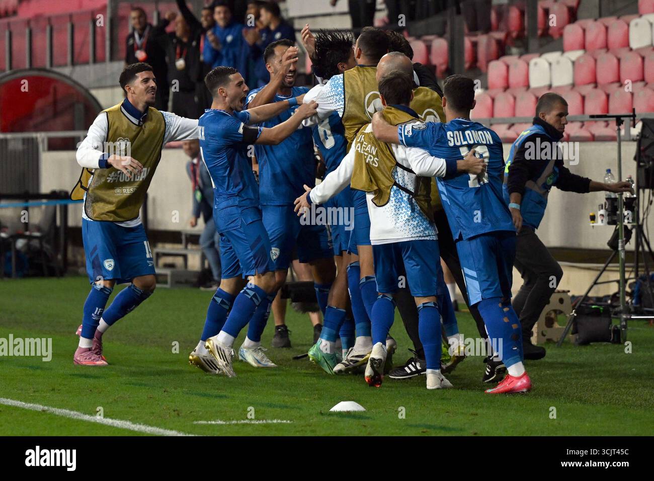 celebrates after scoring the 2-1 Dor Peretz (Israel) goal during the ...