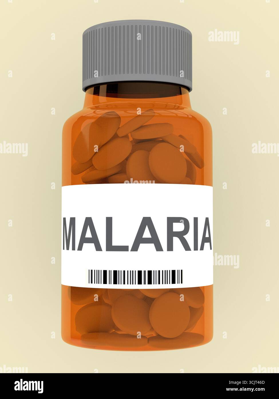 3D illustration of Malaria title on pill bottle Stock Photo - Alamy
