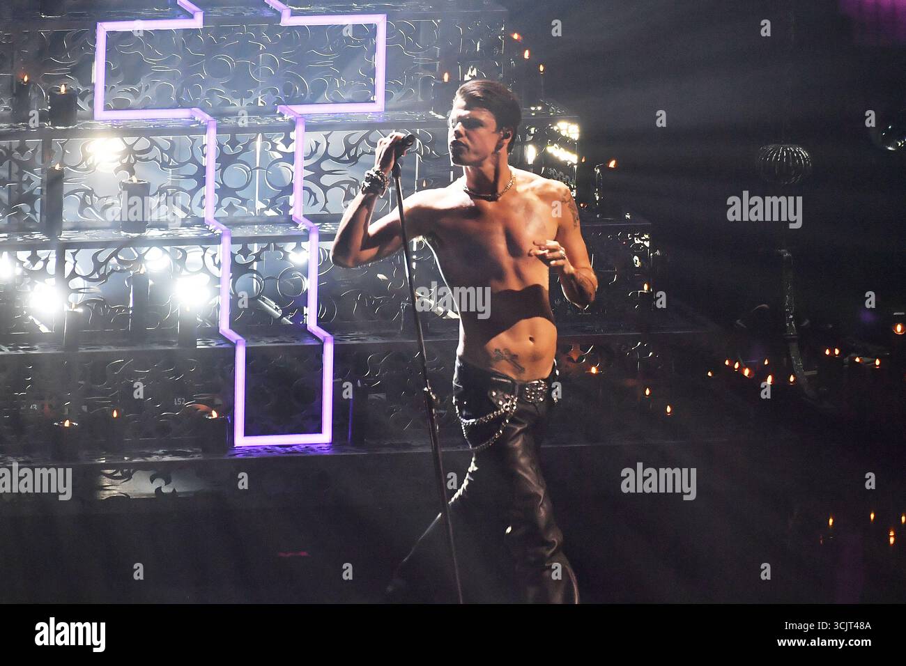 Yungblud performs Ozzy Osbourne tribute onstage during the 2025 MTV Video Music Awards at UBS ...