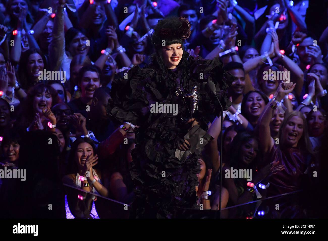 Lady Gaga receives MTV's VMA for 'Artist of the Year' onstage during ...