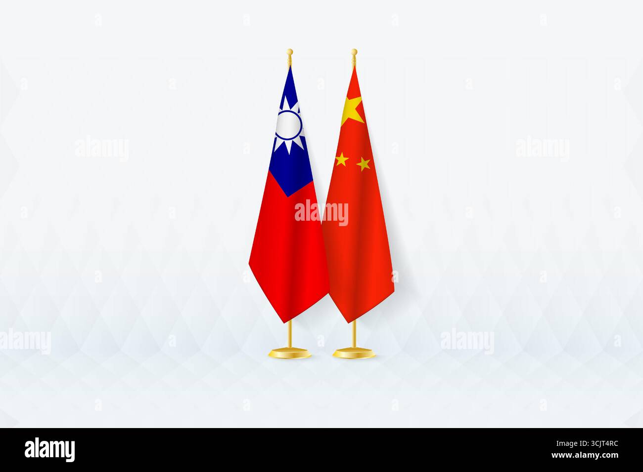 Taiwan and China Flags Side by Side, Symbol of International ...