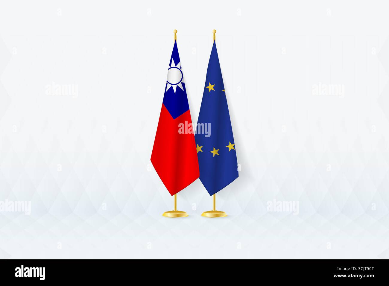 Taiwan and European Union Flags Side by Side, Symbol of International ...