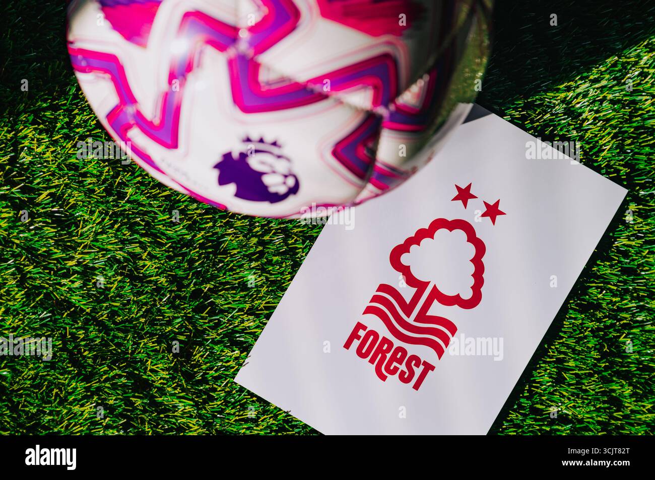VIENNA, AUSTRIA, MAY 26, 2025: Nottingham Forest logo of football club ...